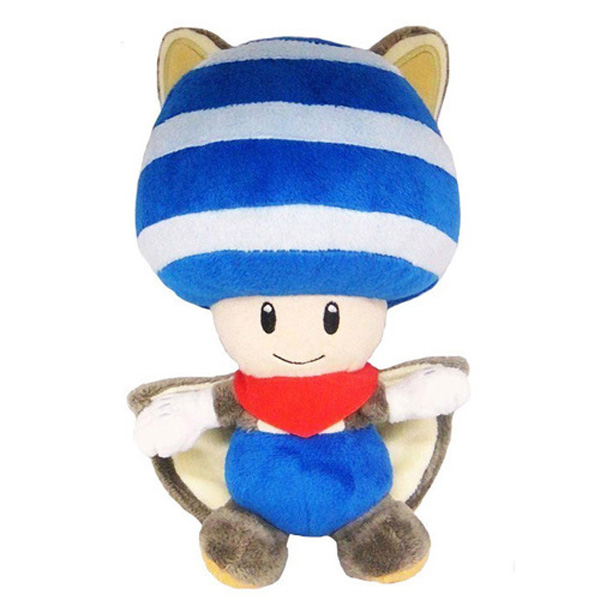 Super Mario Bros Series Flying Squirrel Blue Toad 9" Plush Toy [Little ...