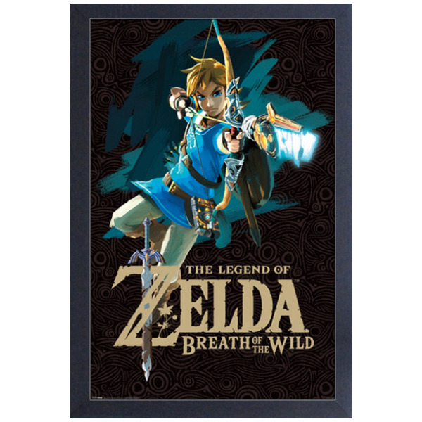 LOZ Breath of the Wild Link Takes Aim Guardian Arrow 11"X17"Framed ...