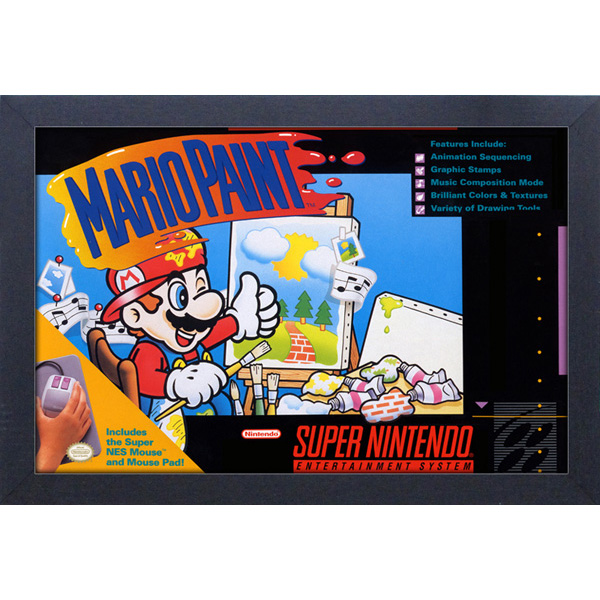 Mario Paint Game Cover Art 11"X17" Framed Print [Pyramid America ...