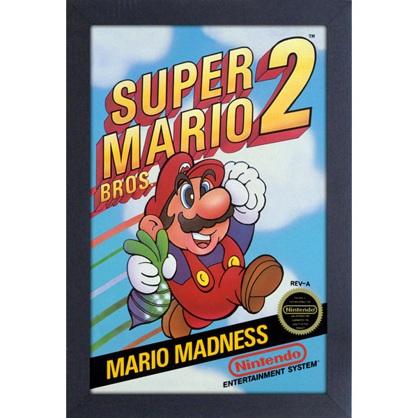 Super Mario Bros 2 Game Cover Art 11"X17" Framed Print [Pyramid America ...