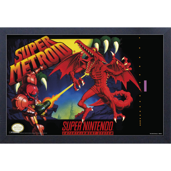 Super Metroid Game Cover Art 11"X17" Framed Print [Pyramid America ...
