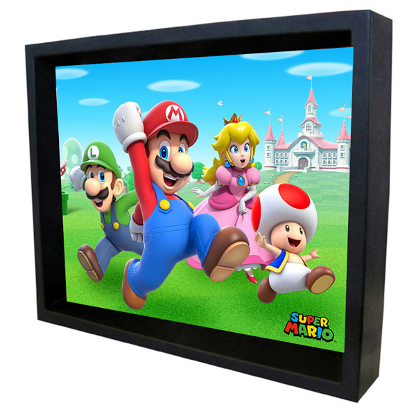 Super Mario Group Run 3D Lenticular Shadowbox Art [Pyramid] - - PNP ...