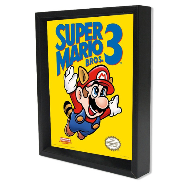 Super Mario Bros. 3 Game Cover Art 3D Lenticular Shadowbox Art [Pyramid ...