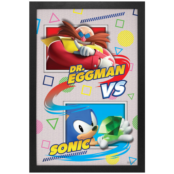 Sonic Superstars Dr. Eggman Vs. Sonic 11"x17" Faux Matte Framed Print ...