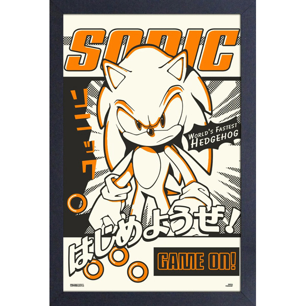 Sonic the Hedgehog Game On Japanese 11" X 17" Framed Print - - PNP ...