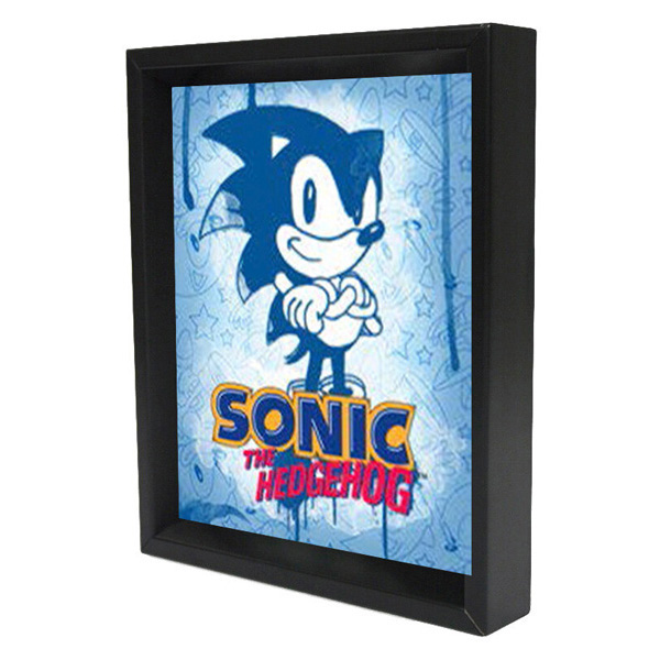 Sonic the Hedgehog Sonic Crossed Arms 3D Lenticular Shadowbox Art ...