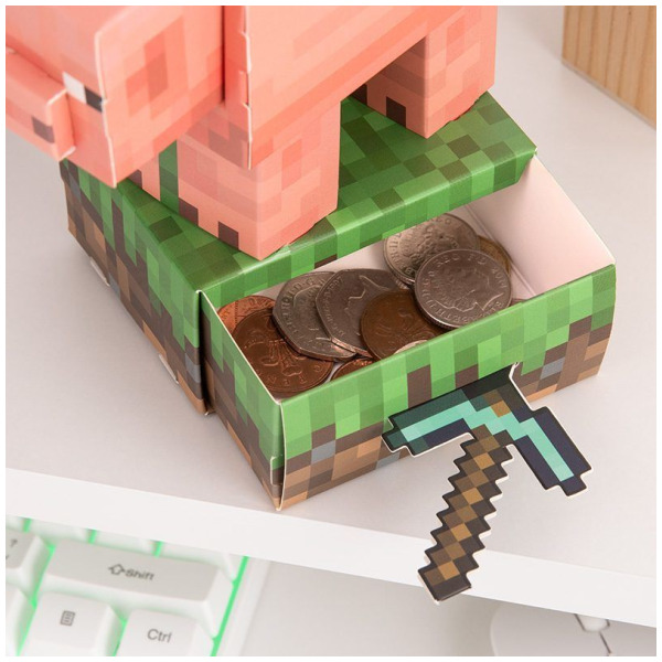 Minecraft Pig Build Your Own Money Box Kit - - PNP Games Online Store