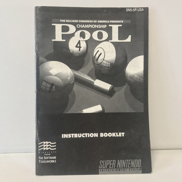CHAMPIONSHIP POOL MANUAL - - PNP Games Online Store