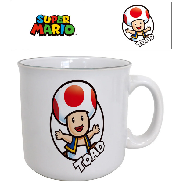 Super Mario Toad Circle Name Ceramic Mug 20Oz - - PNP Games Online Store