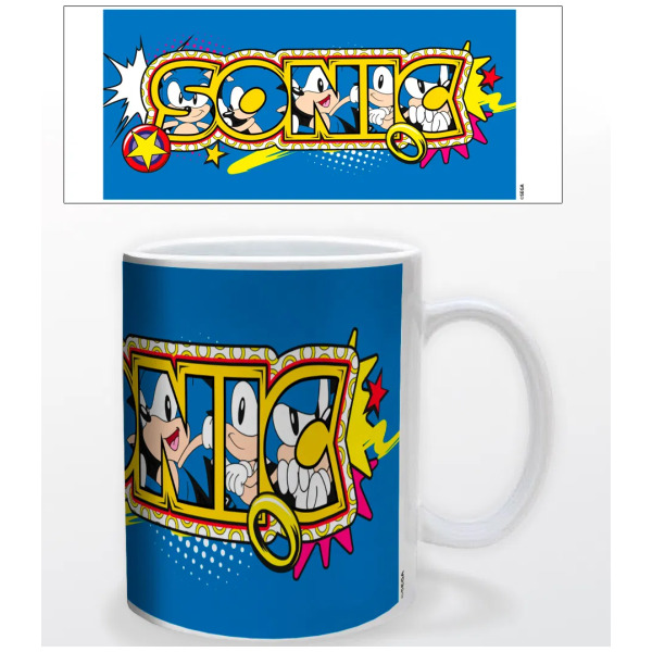 Sonic the Hedgehog Sonic Text Blue 11 Oz Ceramic Mug - PNP Games Online ...