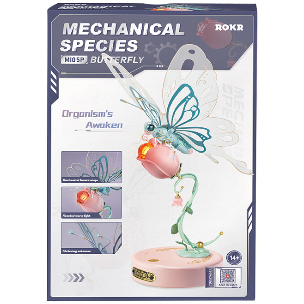 ROKR Mechanical Age - Butterfly Pink Metal & Plastic DIY Kit - - PNP ...