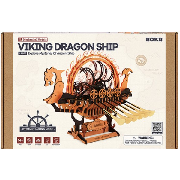 ROKR Viking Dragon Ship DIY 3D Mechanical Model Kit - - PNP Games ...