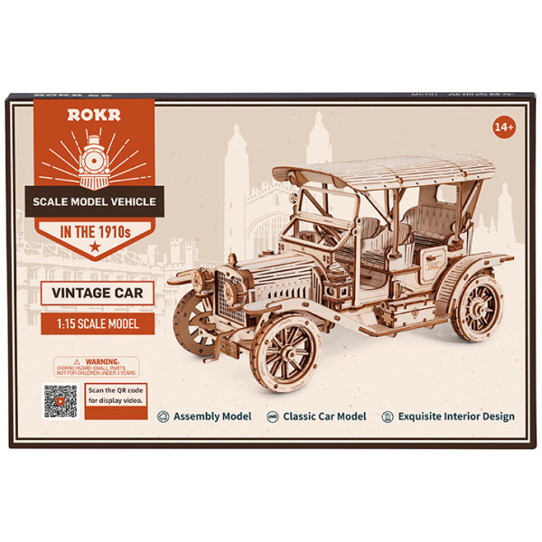 ROKR Scale Model Vehicles - Vintage Car Wooden DIY Kit - - PNP Games ...