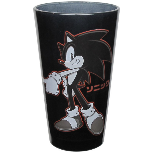 Sonic the Hedgehog Red & Black Outline Pint Glass 16 Oz [Surreal Ent ...
