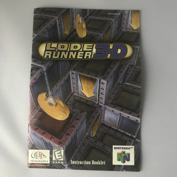 LODE RUNNER 3D MANUAL - - PNP Games Online Store