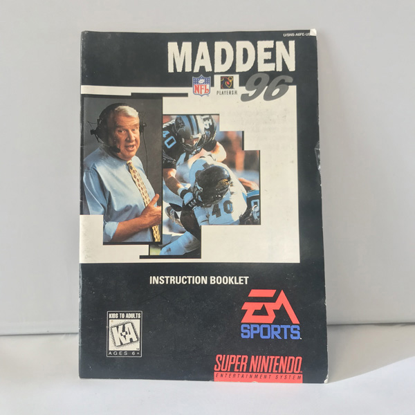 MADDEN NFL 96 MANUAL - - PNP Games Online Store