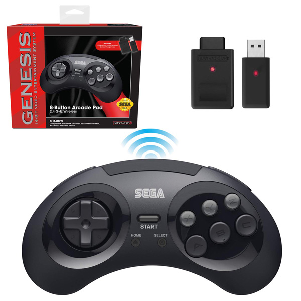 Genesis Black 8 Button 2.4 Ghz Wireless Controller [Retro-Bit] - - PNP ...