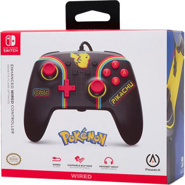 Pokemon: Pikachu Arcade Enhanced Wired Nintendo Switch Controller ...