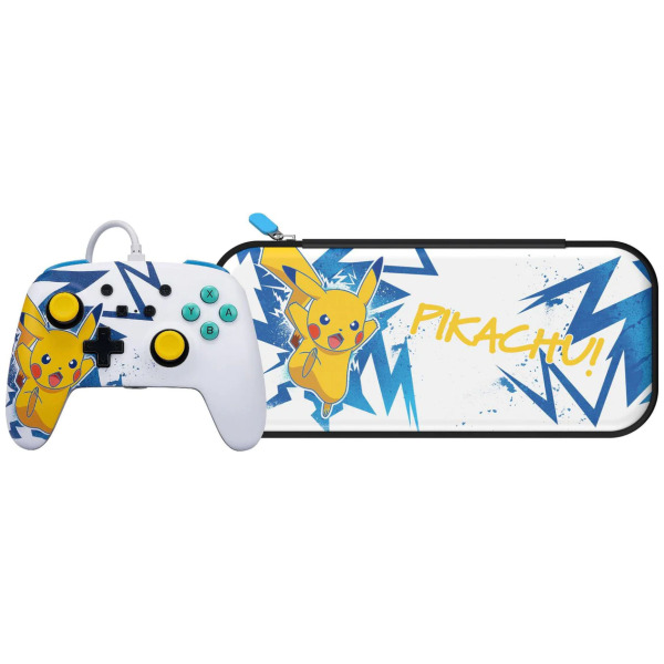 Pikachu High Volt Enhanced Wired Controller and Slim Case Bundle ...