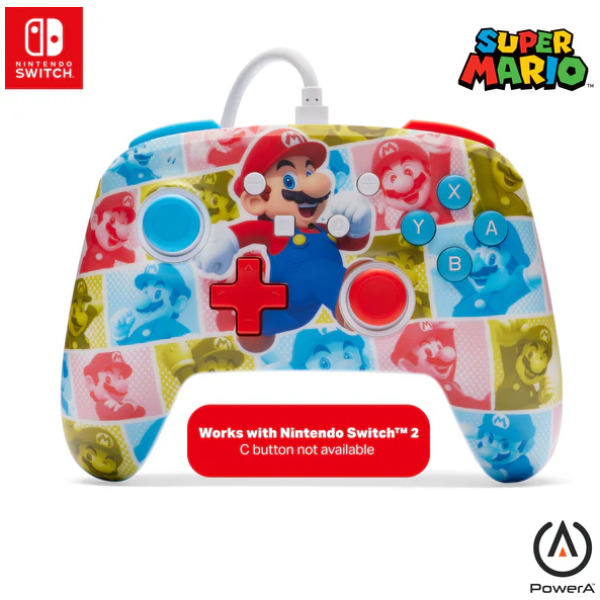 Mario Hero Reel Enhanced Wired Controller for Nintendo Switch - - PNP ...
