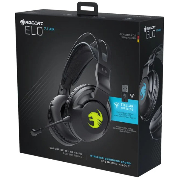 Black ELO 7.1 Air Surround Sound Bluetooth Wireless Gaming Headset for ...