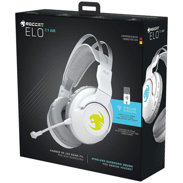 White ELO 7.1 Air Surround Sound Bluetooth Wireless Gaming Headset for ...