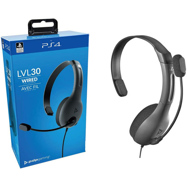 Black PS4 Lvl 30 Wired Chat Headset [PDP] - - PNP Games Online Store
