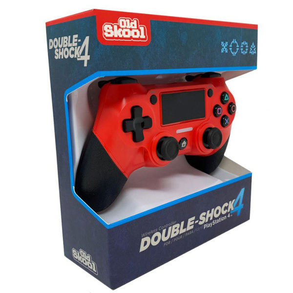 PS4 Red Double-Shock 4 Wireless Controller [Old Skool] - - PNP Games Online Store