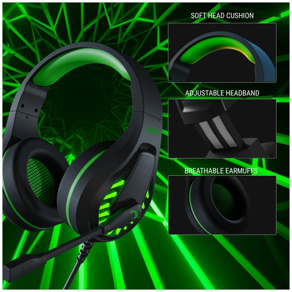 RXH-30 Sagano Green Universal Stereo Gaming Headset With LED Lights ...