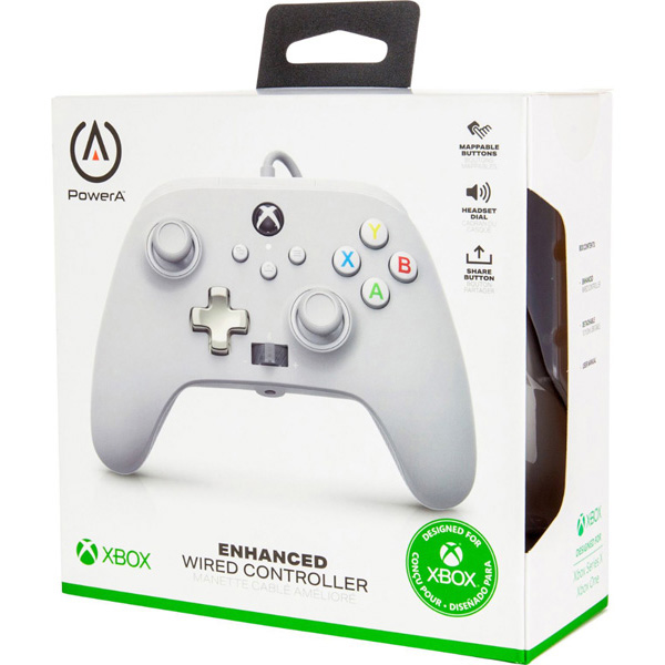 Grey and White Xbox Series X/S Enhanced Wired Controller [Power A ...