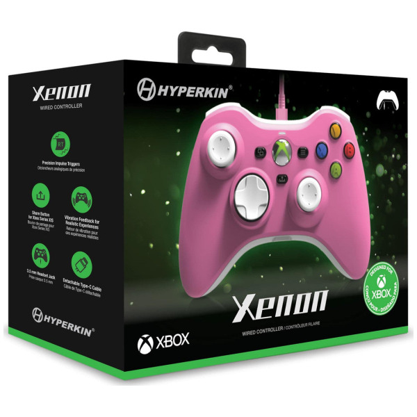 Pink Xenon Wired Controller for Xbox Series X/S, Xbox One, Windows 10/ ...