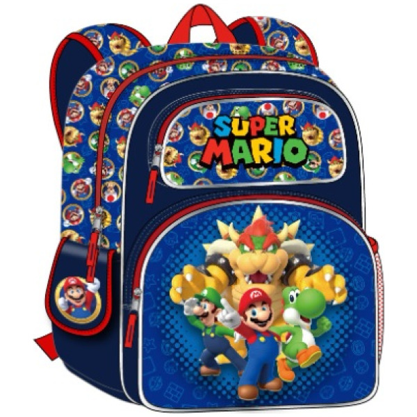 Super Mario Bros Mario Group Blue 12" 3D Backpack - - PNP Games Online ...