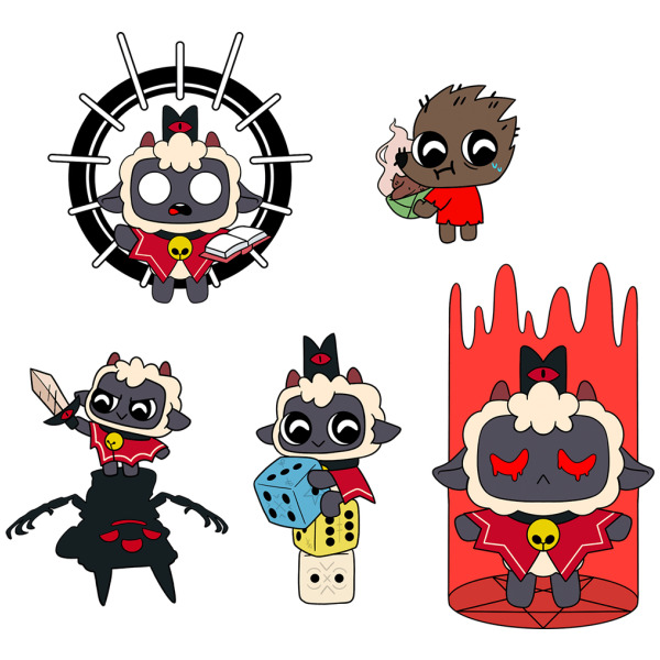 Cult of the Lamb - Youtooz 5 Pins (Knucklebones, Sermon, Summon, Patron ...