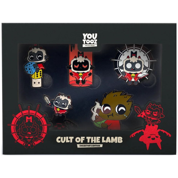 Cult of the Lamb - Youtooz 5 Pins (Knucklebones, Sermon, Summon, Patron ...