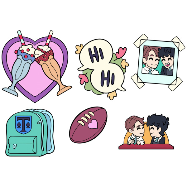 Heartstopper Youtooz 6 Pin Set (Meetcute,Polaroid,Hi Hi,Rugby,Backpack ...