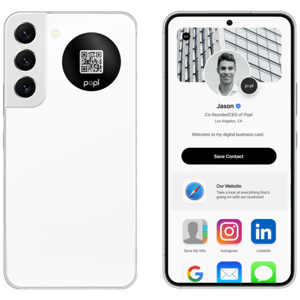 POPL Digital Business Card Black Phone Tag Dot - - PNP Games Online Store