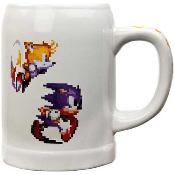 Sonic the Hedgehog Sonic & Tails 8-Bit Ceramic Stein Mug [Surreal Ent ...