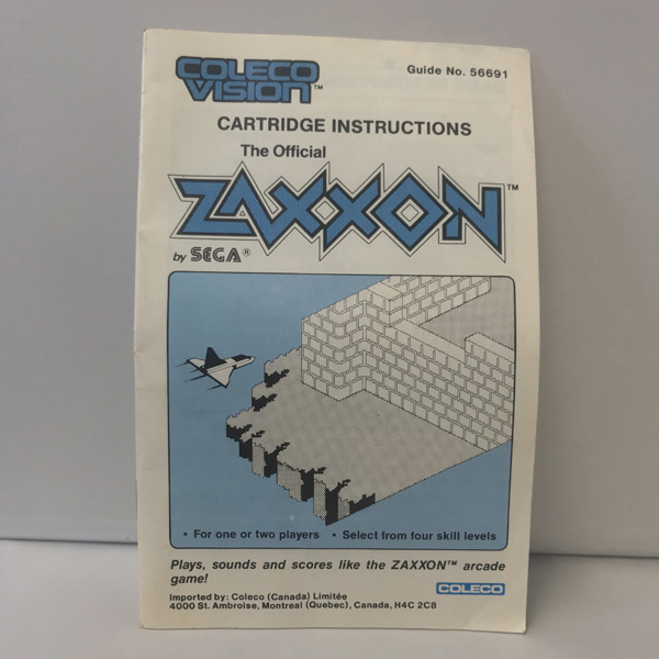 Zaxxon Manual - - PNP Games Online Store
